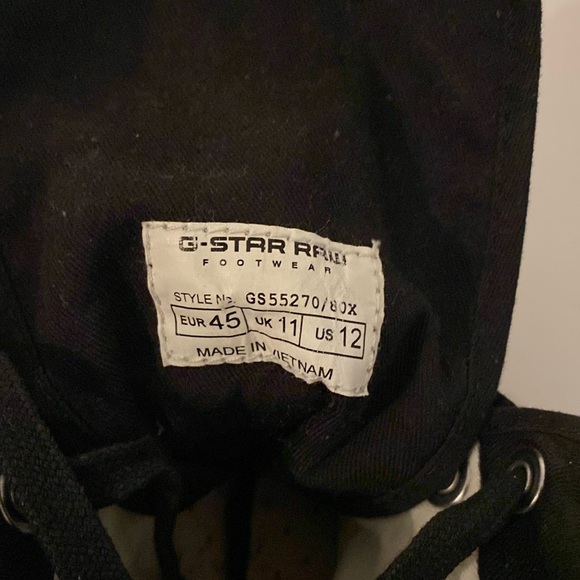 G-Star | Shoes | Gstar Raw Denim 33 Black Lace Up Mens Sneakers Size 12 ...